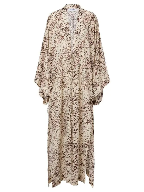 Attico Leopard-print Cotton Beach Cover-up - Brown