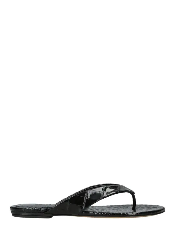 Le Monde Beryl Croc-effect Leather Sandals - Black