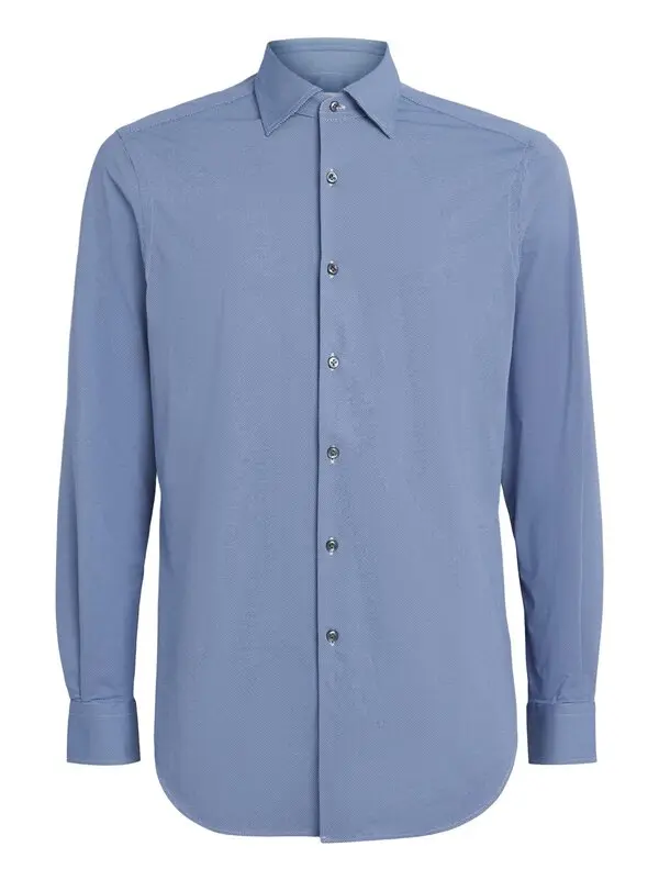 Pal Zileri Jacquard Micro-pattern Shirt - Blue