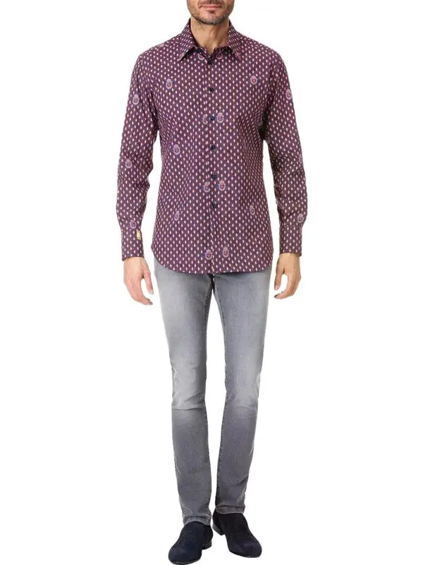 BILLIONAIRE Gabriel Printed Shirt - Grey
