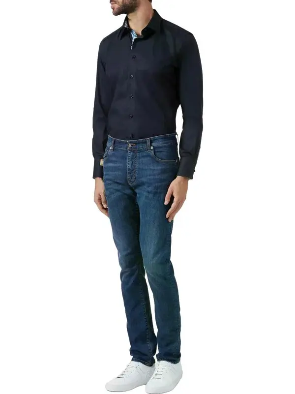 BILLIONAIRE Pattern-trim Shirt - Blue