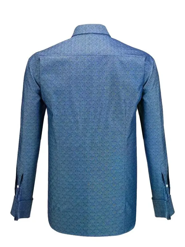 BILLIONAIRE Pattern Cotton Shirt - Blue