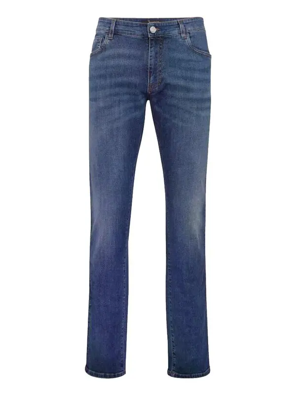 BILLIONAIRE Baroque Embroidered Straight Jeans - Blue