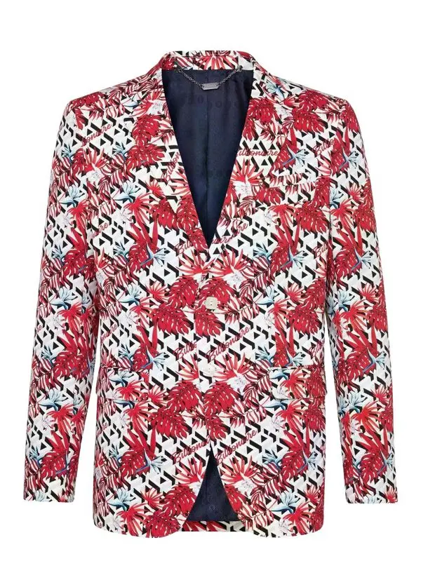 BILLIONAIRE Patterned Slim-fit Blazer - Red