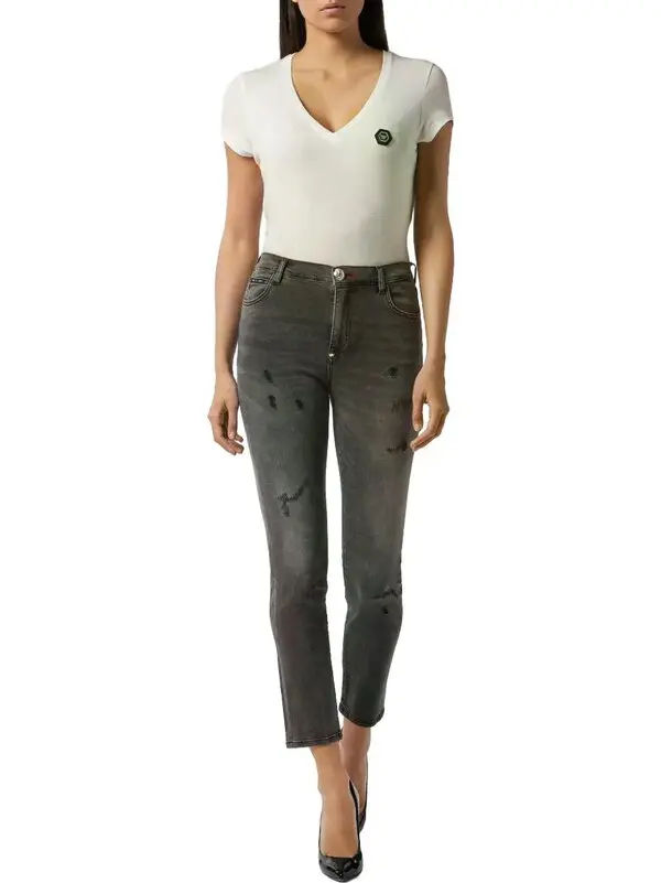 Philipp Plein Ripped Pocket Jeans - Grey