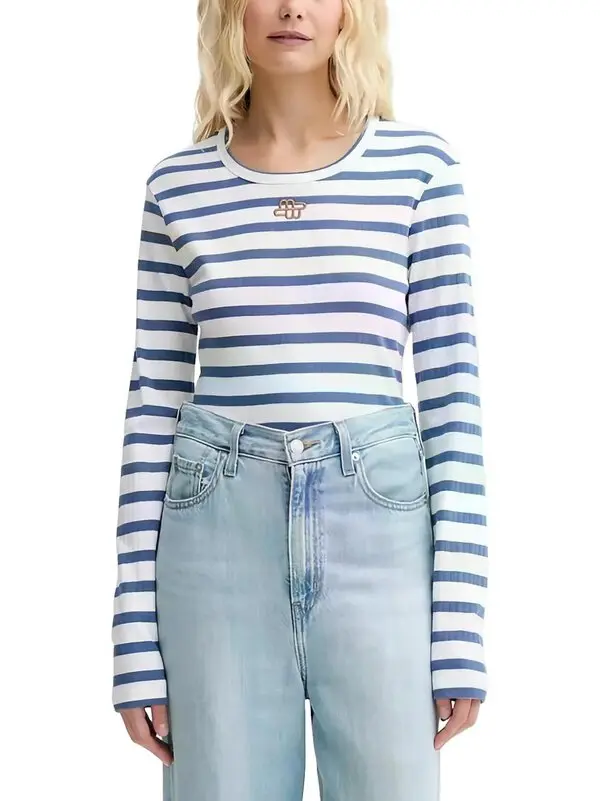 Munthe Striped Long-sleeve T-shirt - Blue