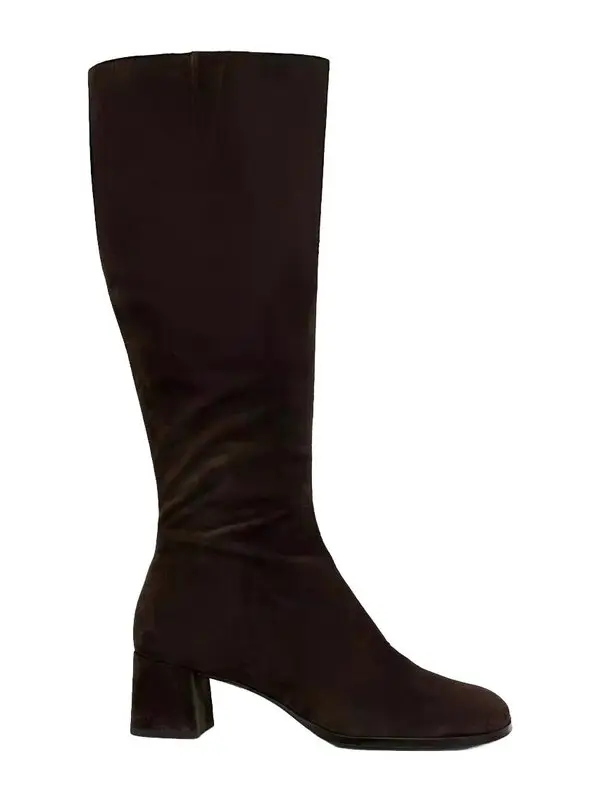 BILLI BI Suede Knee-high Block Heel Boots - Brown