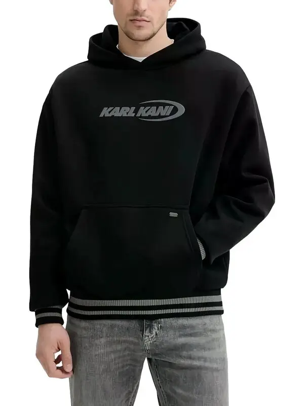 KARL KANI Striped Trim Hoodie - Black