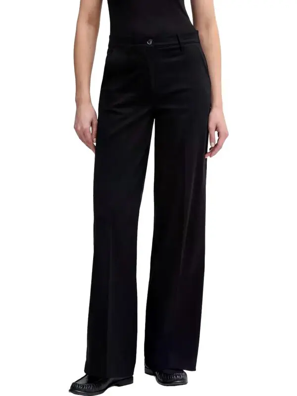 Sisley Zip-up Wide Leg Trousers - Black