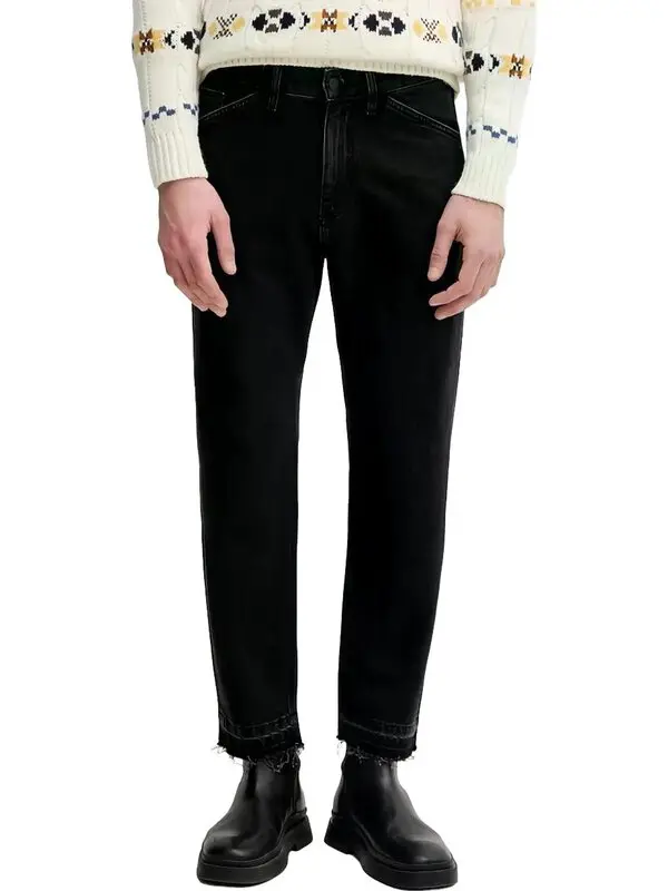 Sisley Frayed Hem Jeans - Black