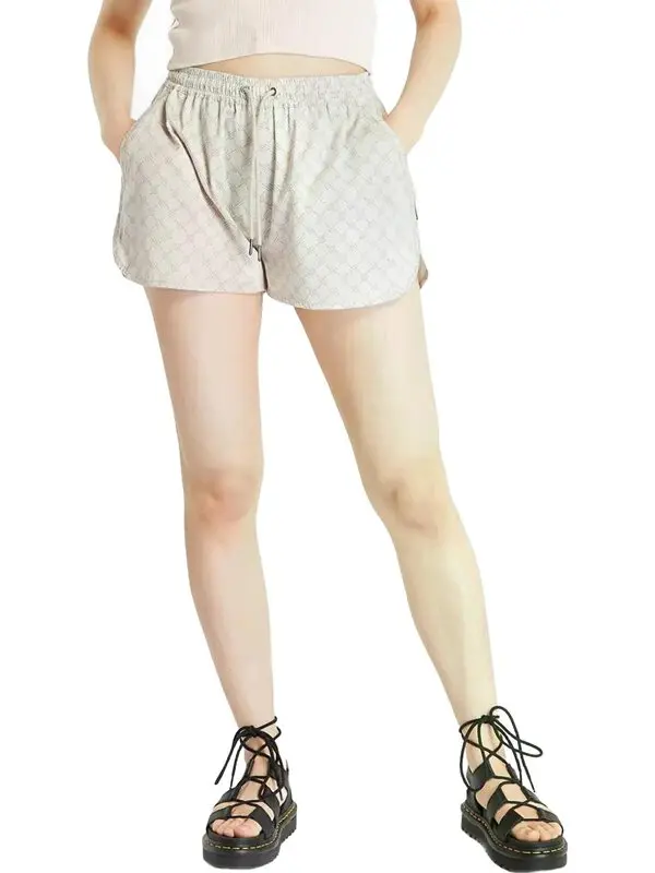 DAILY PAPER Reportia Monogram-print Drawstring Shorts - Neutrals