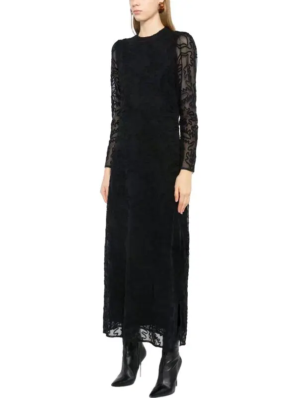 Farm Rio Floral-embroidered Maxi Dress - Black
