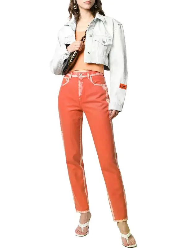 Heron Preston Cropped Scoop Neck Tank Top - Orange