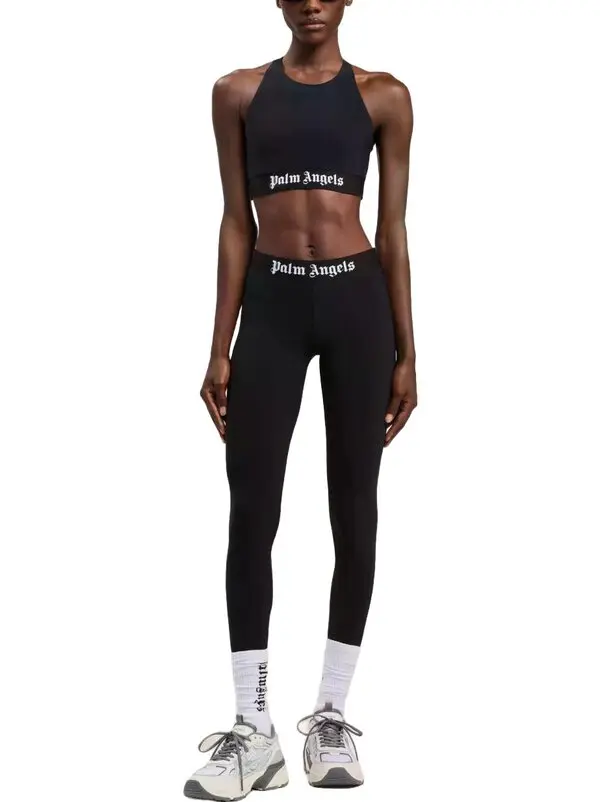 Palm Angels Logo Waistband Leggings - Black