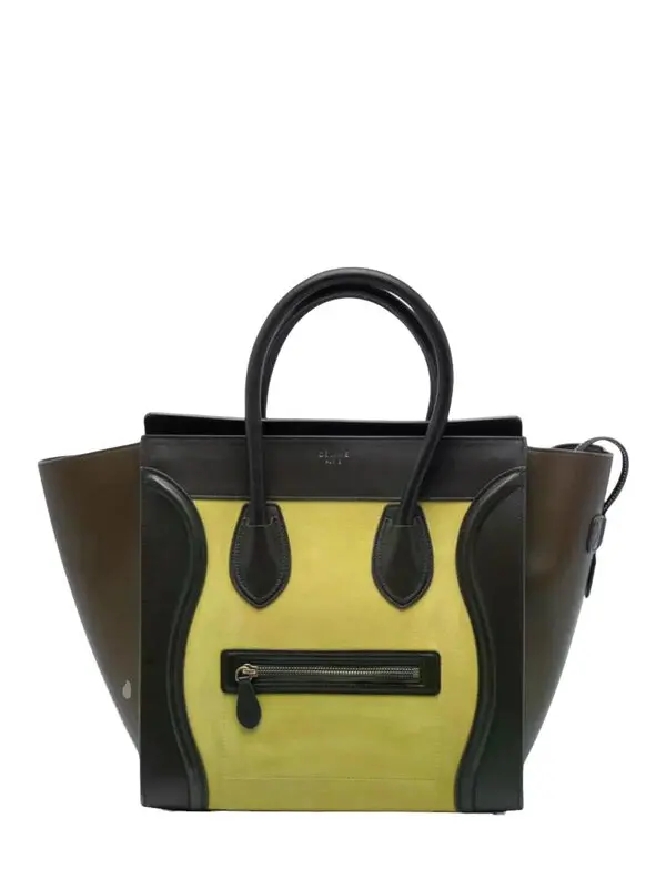 Celine 2014 Mini Tricolor Nubuck And Smooth Calfskin Luggage Tote Bag - Multicolour