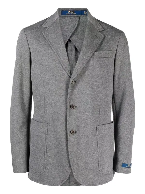 Polo Ralph Lauren Single-breasted Cotton-blend Blazer - Grey