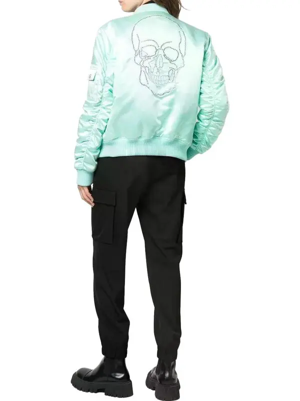 Philipp Plein Oversized Bomber Jacket - Blue