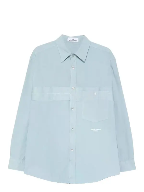Stone Island Logo-embroidered Shirt - Blue