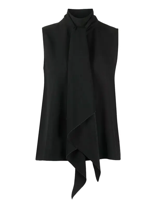 Paule Ka Sleeveless Roll Neck Top - Black