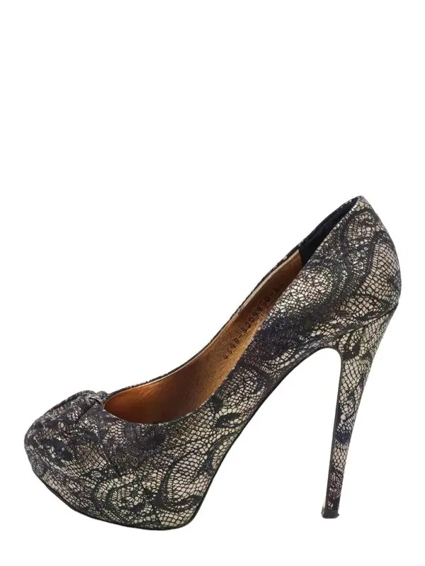 GINA Lace Platform High Heels - Black
