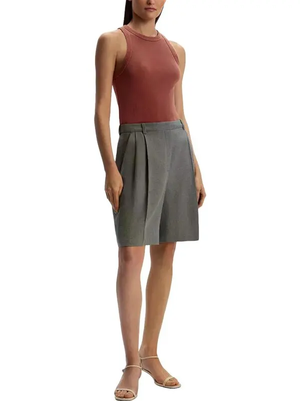 12 STOREEZ Garment-dyed Ribbed Tank Top - Red