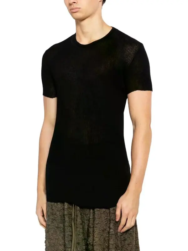 JULIUS Ribbed T-shirt - Black