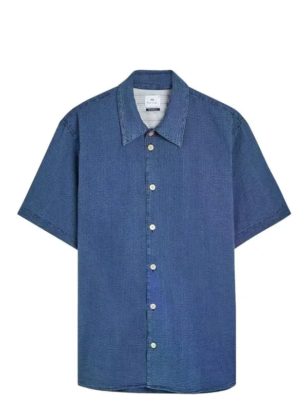 Paul Smith Seersucker Short-sleeve Shirt - Blue