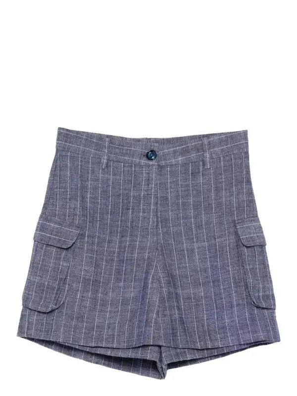 BLAKLACE Navy Pin Stripe Cargo Shorts - Blue