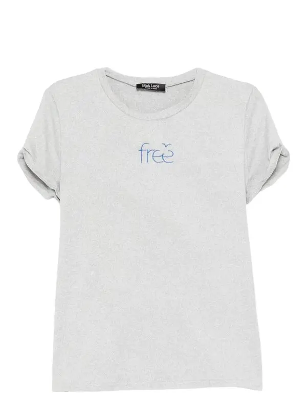 BLAKLACE Embroidered Crewneck T-shirt - Blue