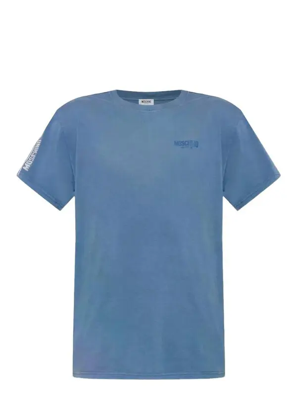 Moschino Logo-detail Cotton T-shirt - Blue
