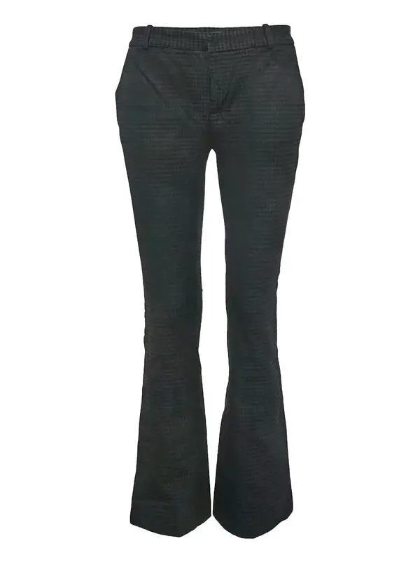 JOSEPH Check Pattern Flared Trousers - Black