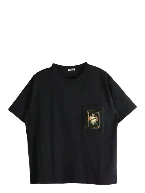 BODE Bullion Card Tee Patch-detail Pocket T-shirt - Black