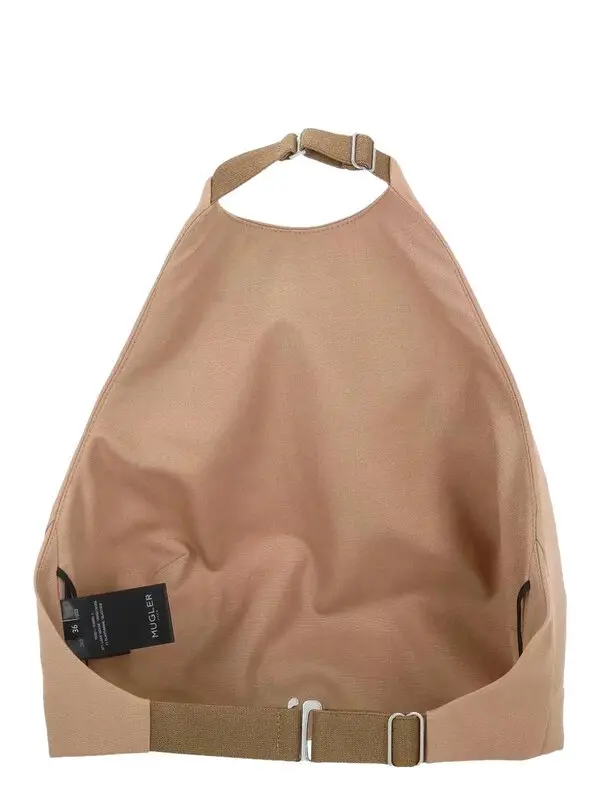 MUGLER Halter-neck Backless Top - Neutrals