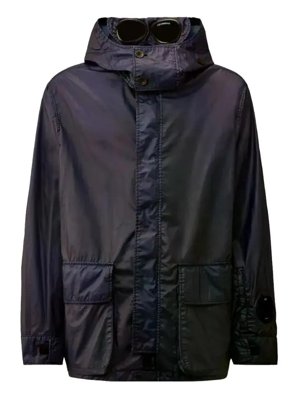 C.P. COMPANY Goggle Detail Hooded Jacket - Blue