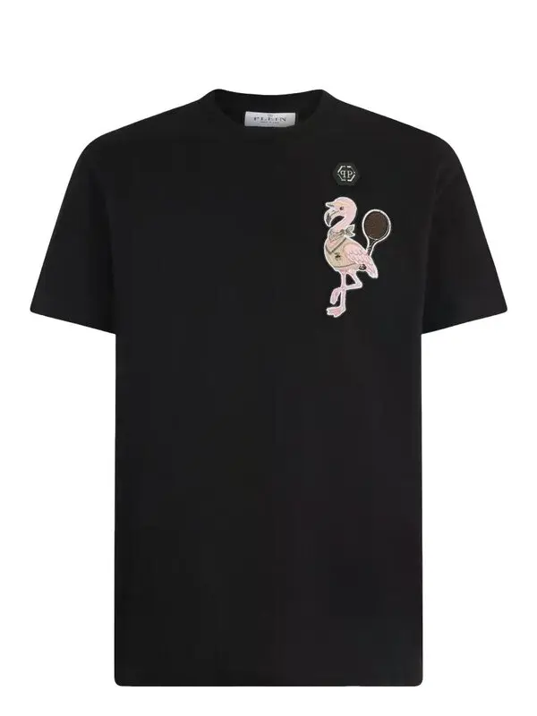 Philipp Plein Flamingo-patch Round-neck T-shirt - Black