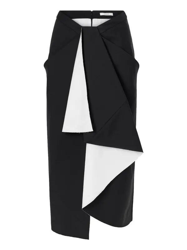 Givenchy Wool And Mohair-blend Maxi Wrap Skirt - Black