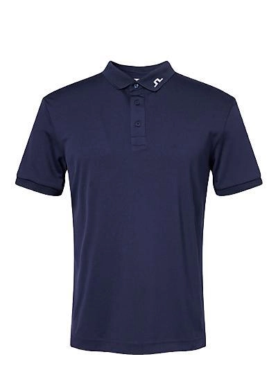 J. Lindeberg Kv Logo-embroidered Woven Polo Shirt - Navy