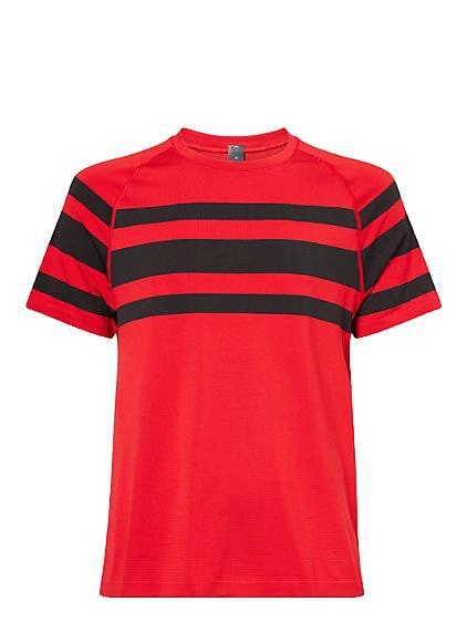 Lululemon Metal Vent Striped Stretch-woven T-shirt - Oxfrd Rd//blk