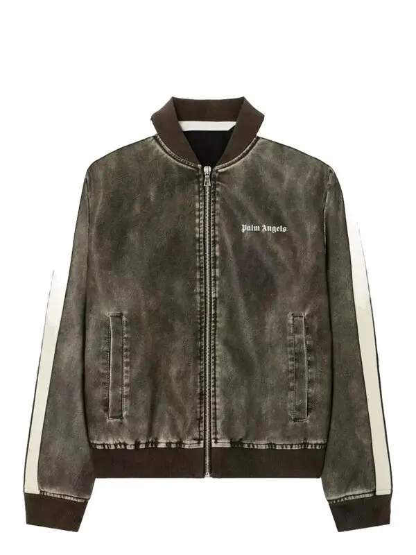 Palm Angels Classic Logo Stripe Bomber Jacket - Grey