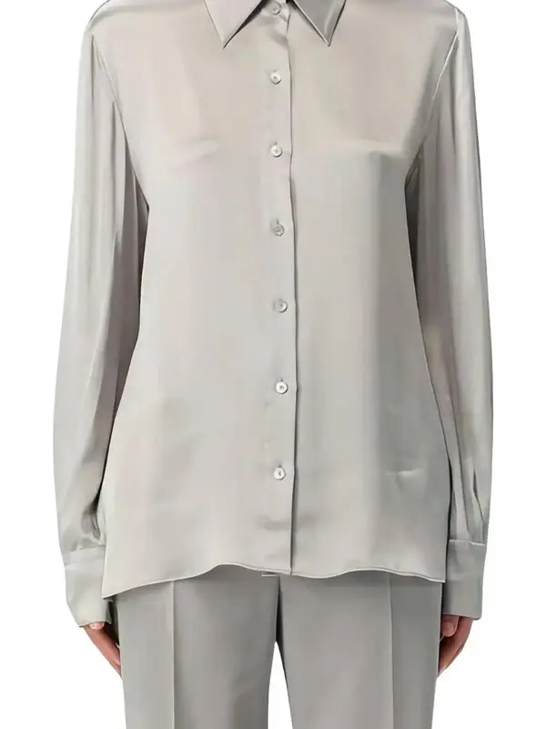 Alberta Ferretti Buttoned Satin Shirt - Grey
