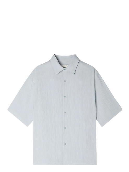 Sandro Pleated Shark-collar Woven Shirt - Sky Blue