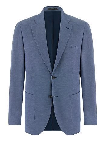 Boggi Milano Pinpoint Single-breasted Cotton-blend Blazer - Blue