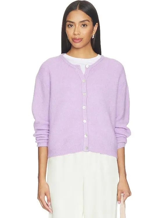 American Vintage Crew Neck Cardigan - Lavender