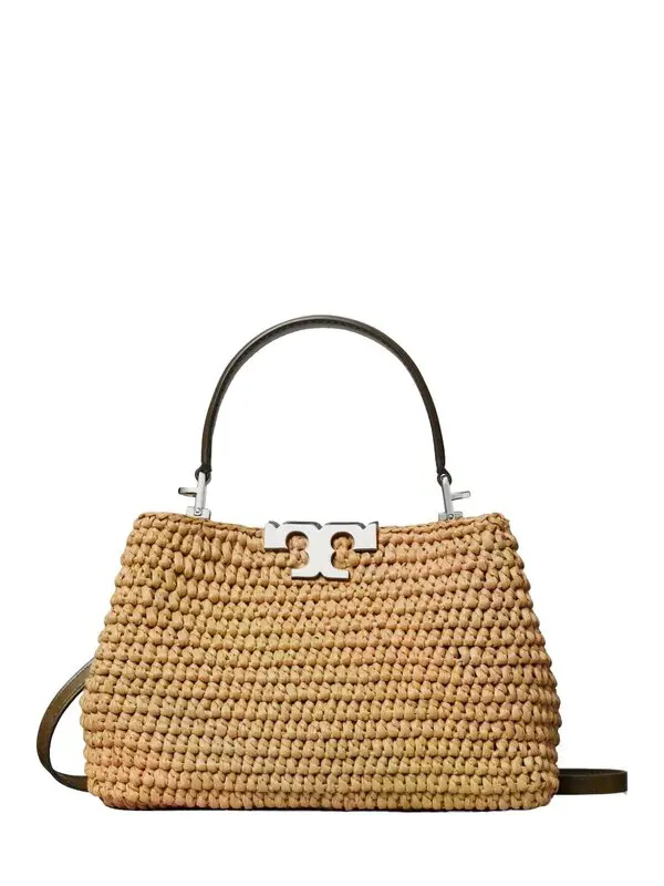 Tory Burch Mini Eleanor Raffia Satchel - Neutrals