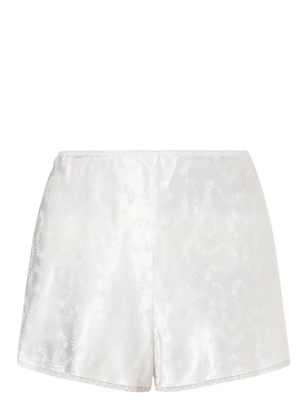 DÔEN Loren Floral Lenzing™ Ecovero™-blend Satin-jacquard Shorts - White