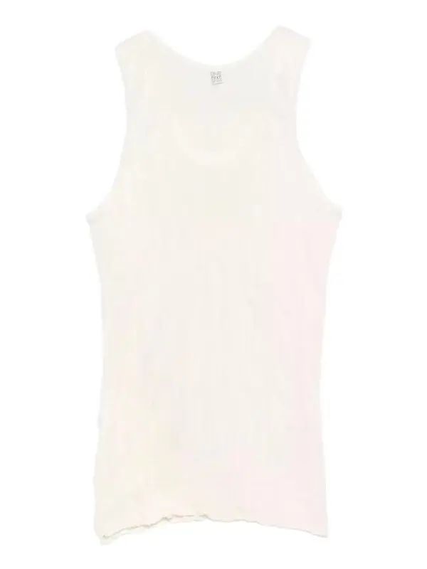 TOTEME Crinkled-texture Sleeveless Top - Neutrals