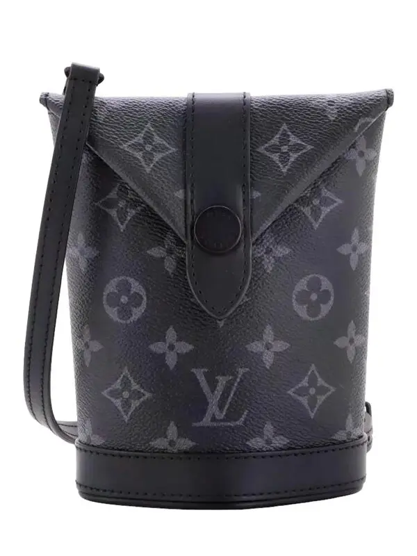 LOUIS VUITTON Envelope Pouch Monogram Eclipse Canvas Shoulder Bag - Black