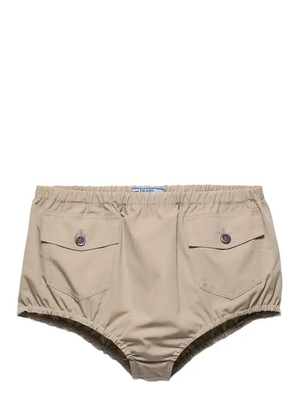 Prada Poplin Shorts With Flapped Pockets - Limestone