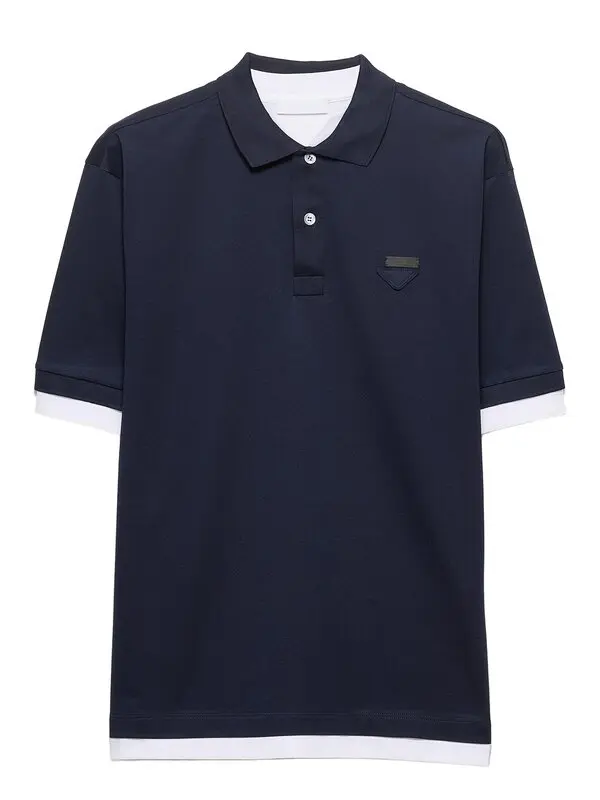 Prada Cotton Polo Shirt - Navy