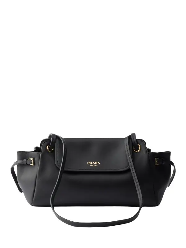 Prada Medium Leather Shoulder Bag - Black